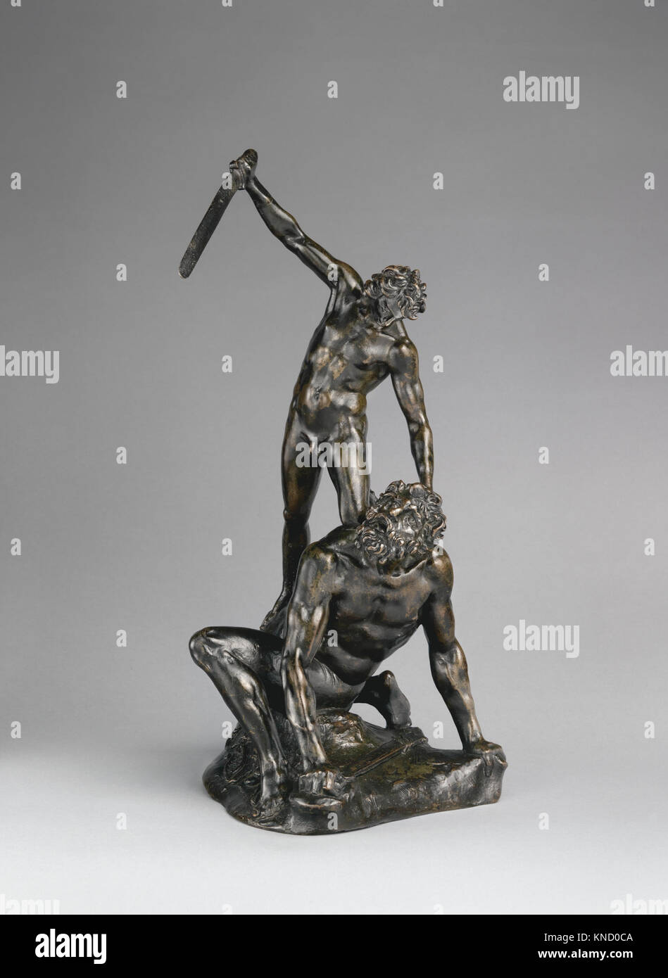 This artwork depicts the biblical story of David and Goliath ...