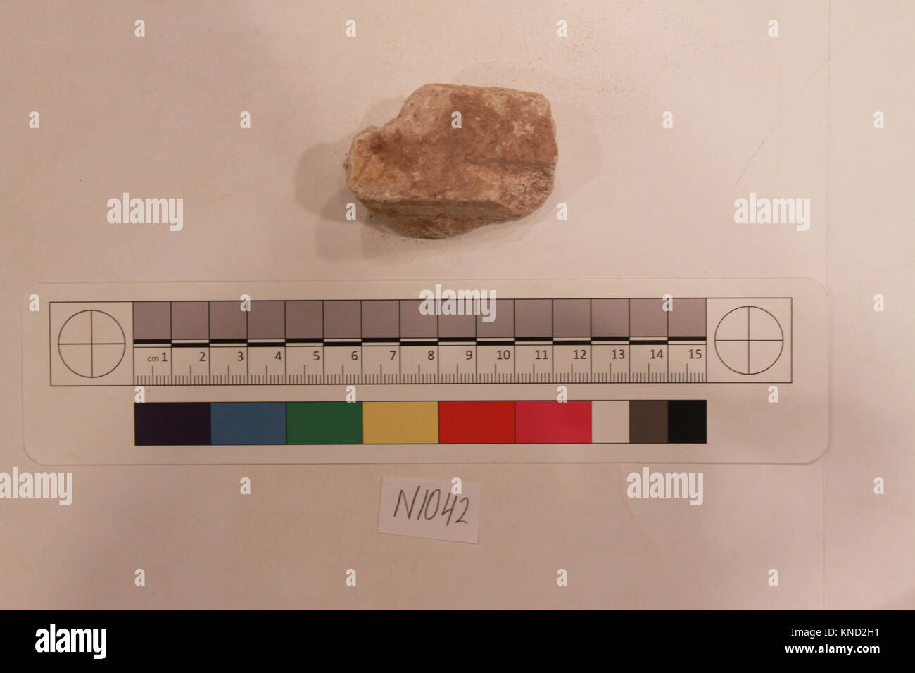 A fragment of an object, preserved as part of an artifact collection ...