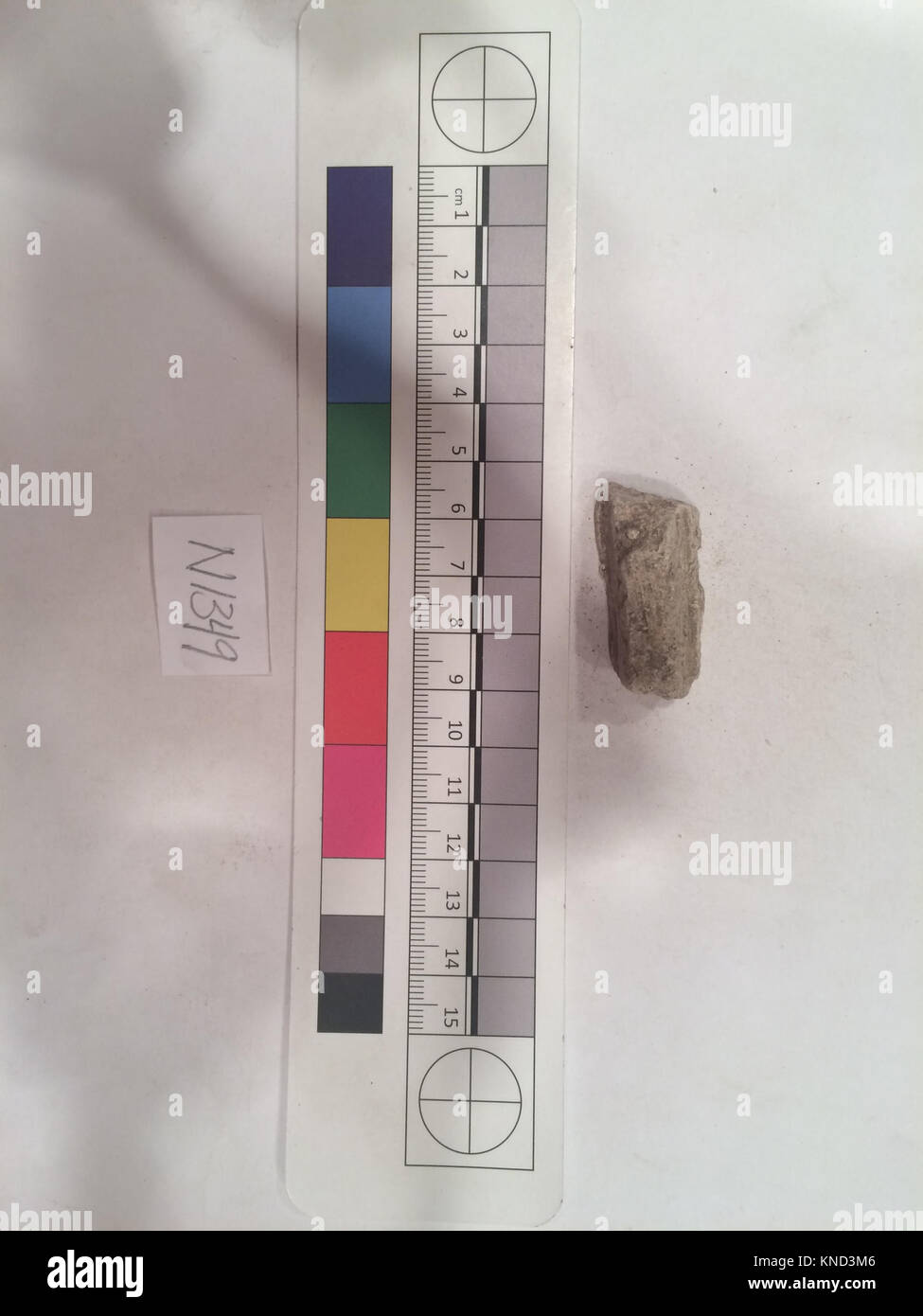 This fragment represents a partial or damaged object, showing remnants ...