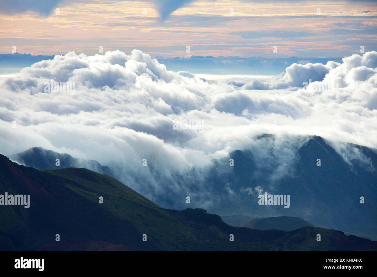 Beautiful view above clouds in mountains Stock Photo - Alamy