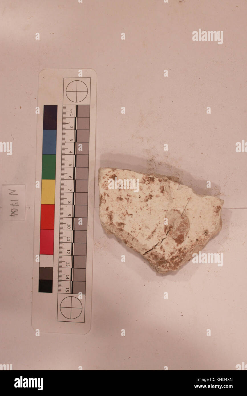 A fragment of an unknown object, part of a larger artifact, providing ...