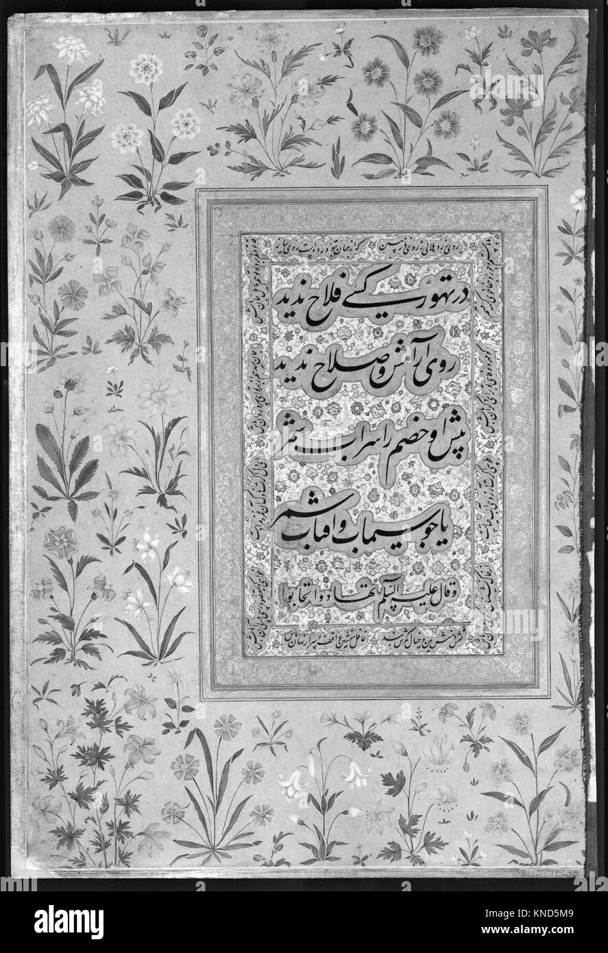 This folio from the Shah Jahan Album depicts Shah Shuja with a beloved ...