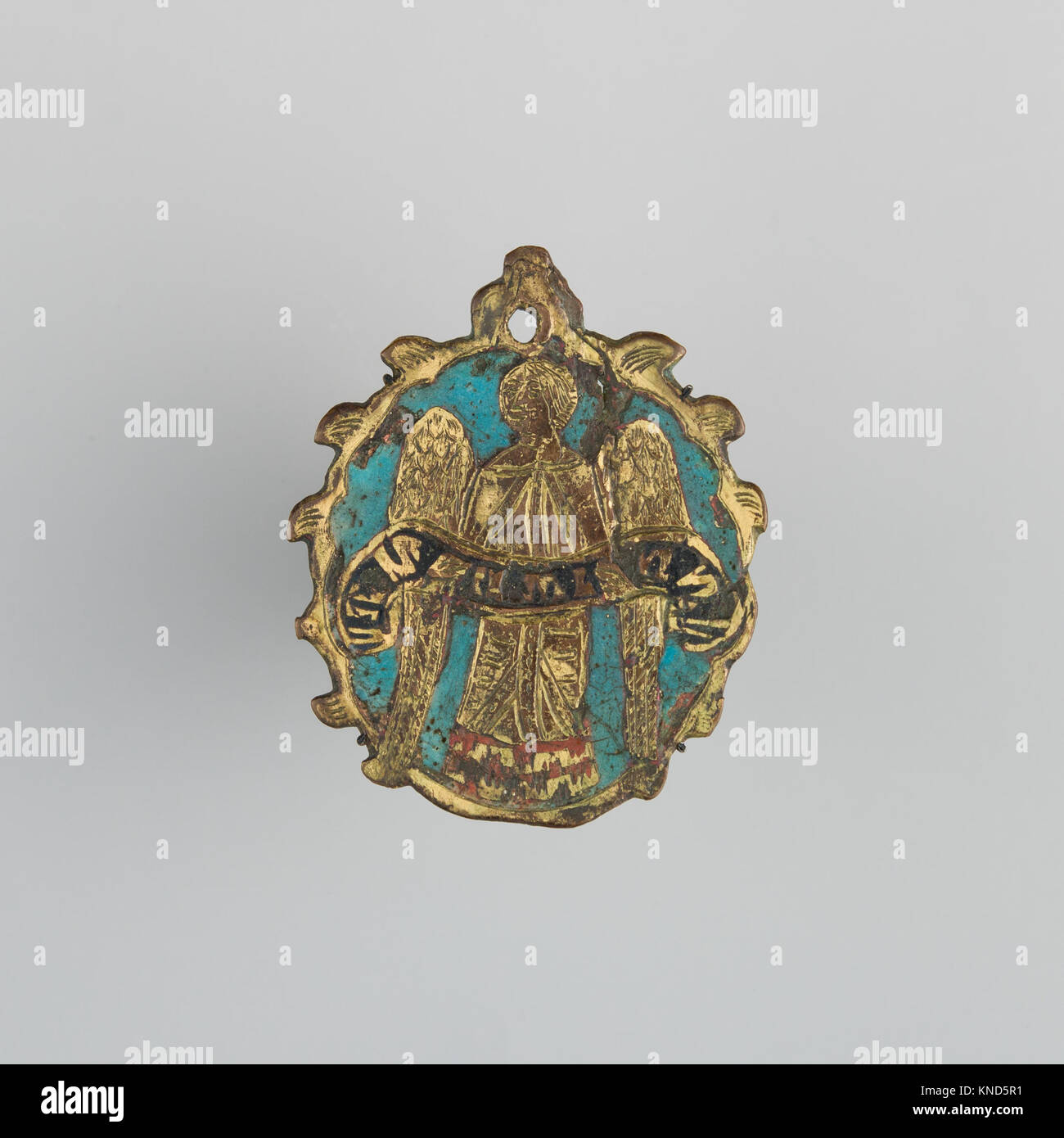 This 14th-century Spanish badge, made of copper, gold, and enamel ...