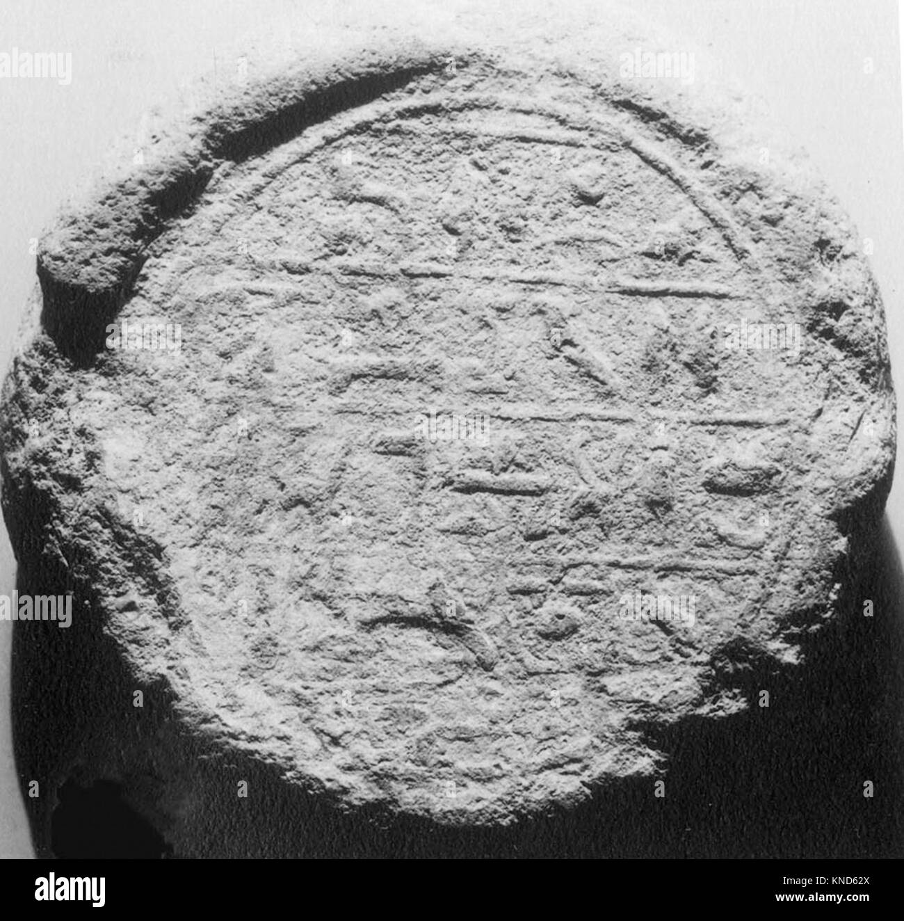 An 18th Dynasty Egyptian funerary cone, made of pottery, used in burial ...