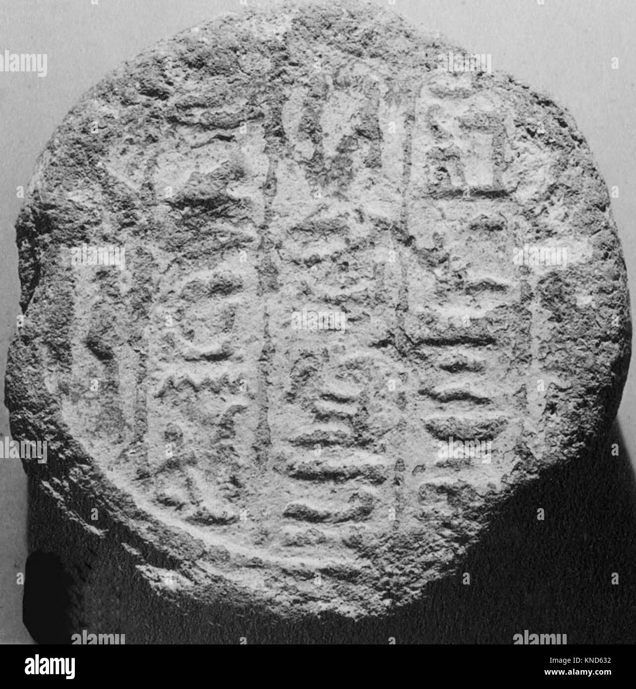 This funerary cone is an ancient Egyptian pottery artifact, inscribed ...