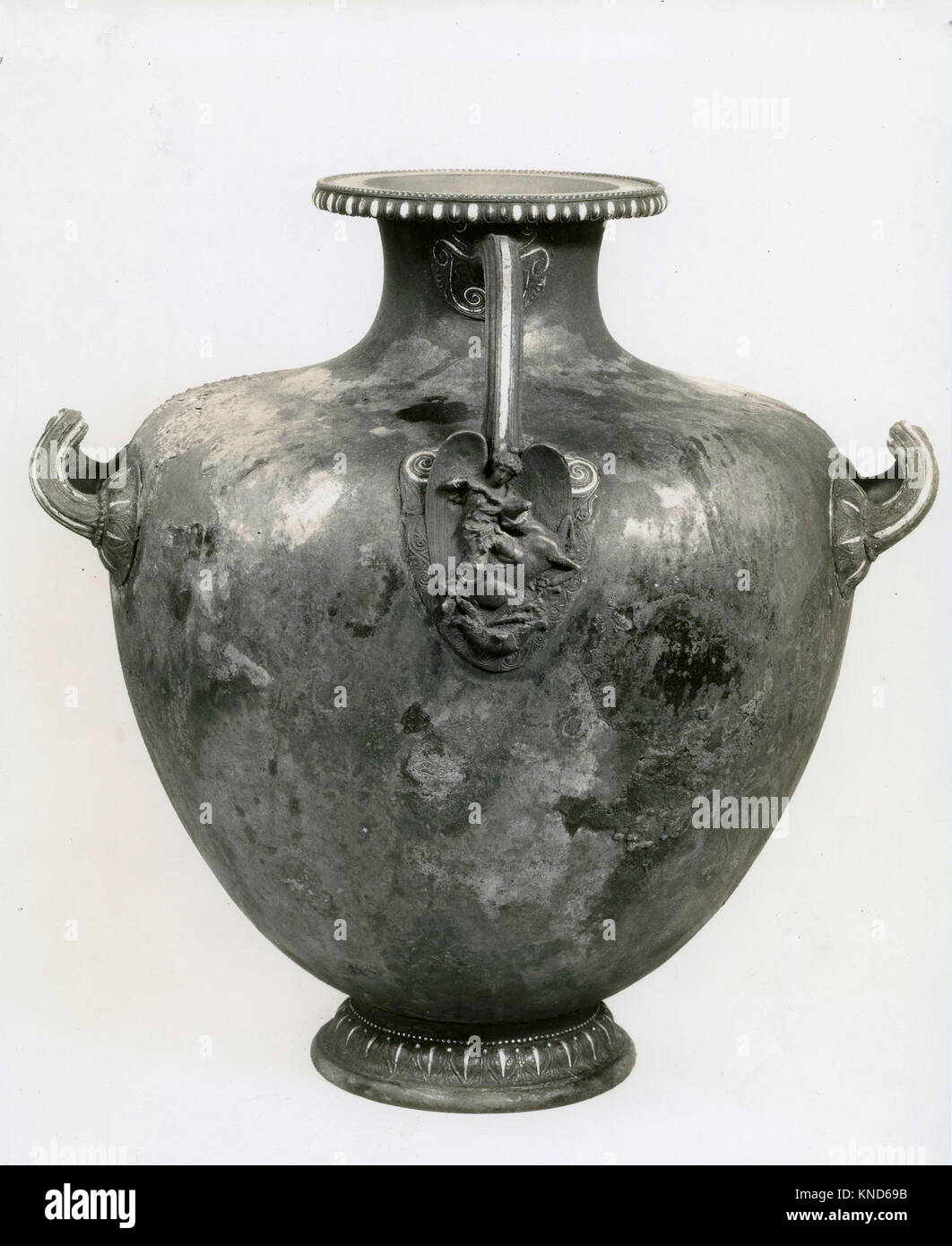 This Greek bronze hydria with silver inlay, dating to the late 5th ...