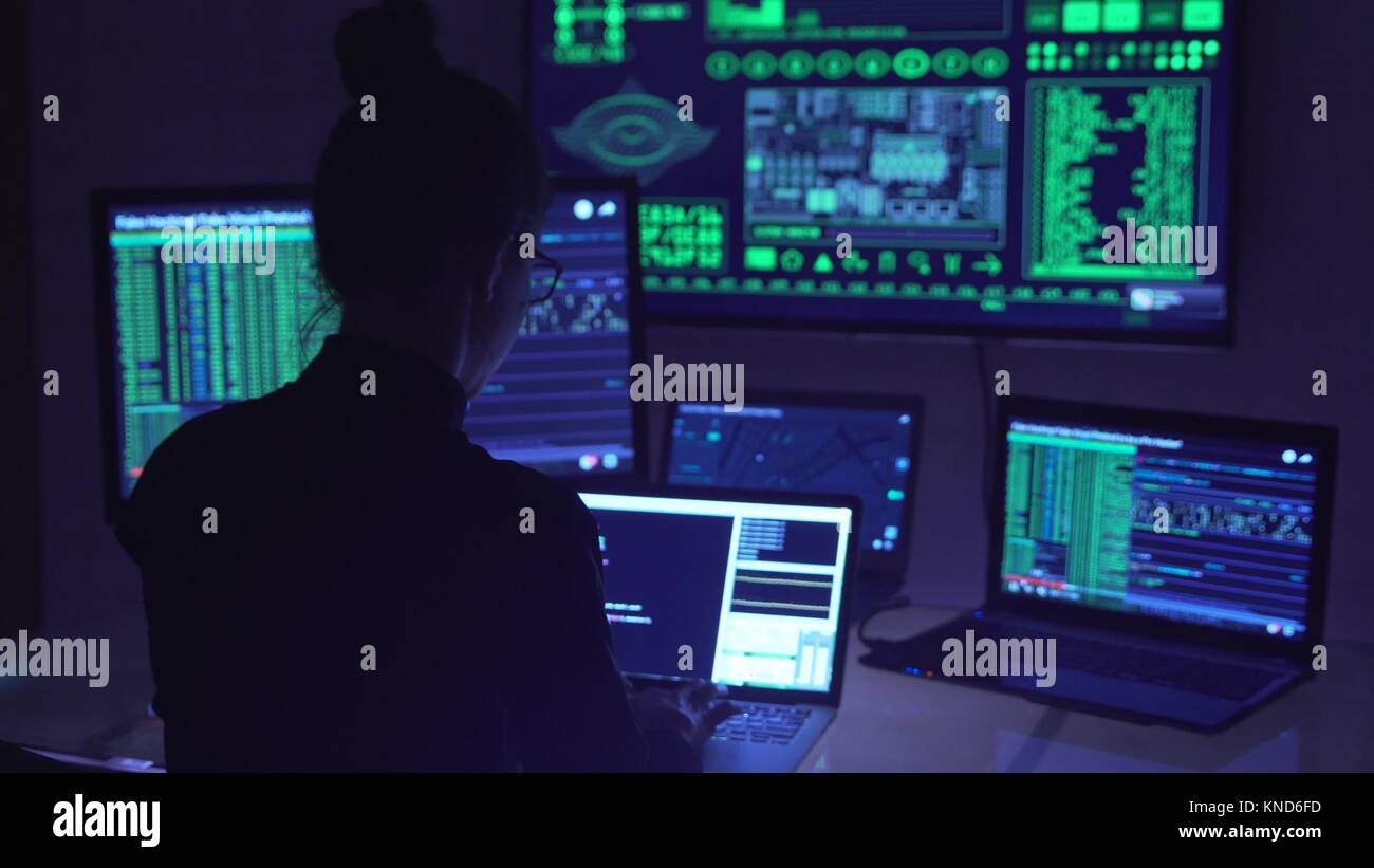 Hacker coding in cyberspace Stock Photo - Alamy