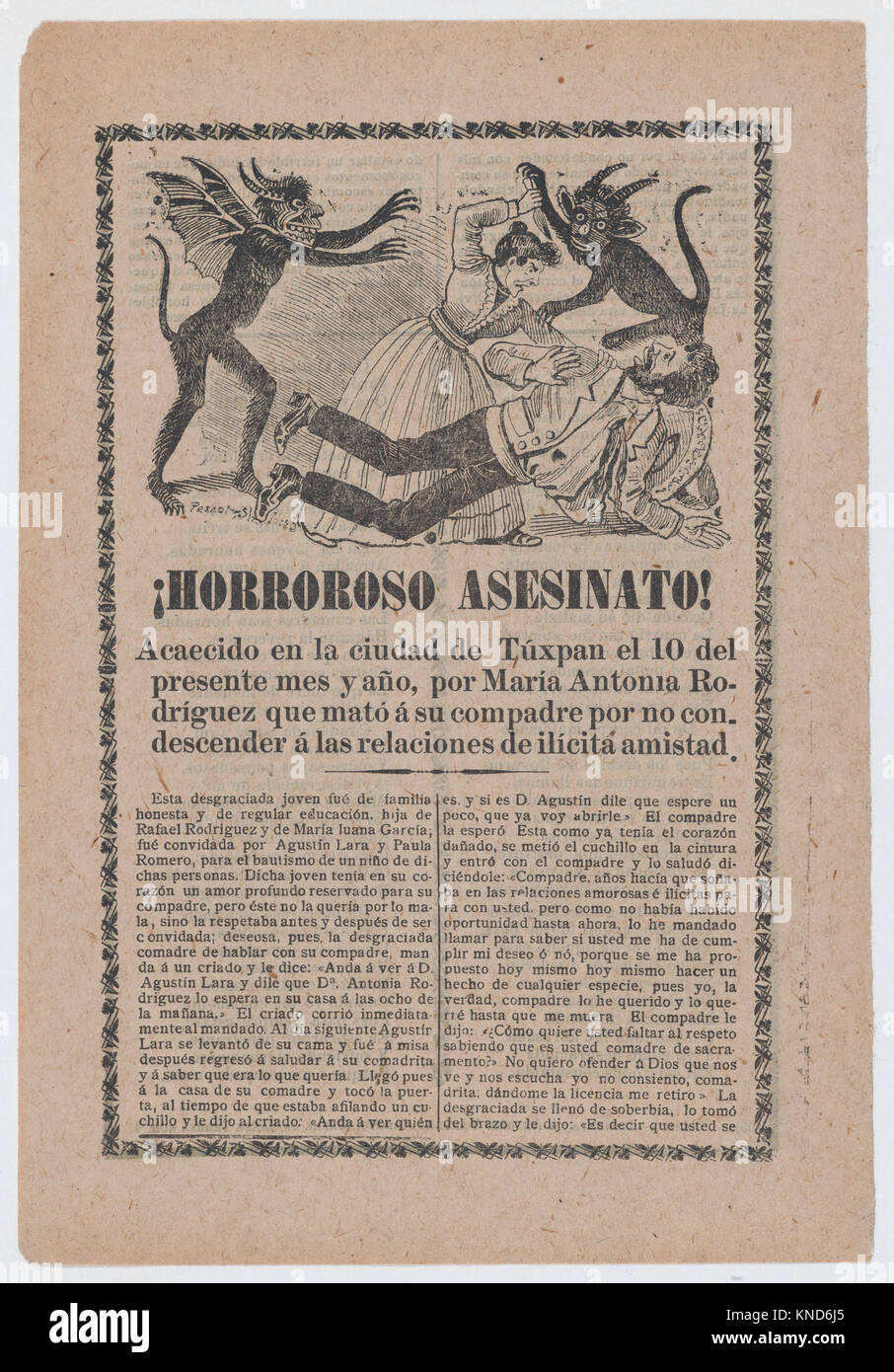 This 1907 broadsheet by José Guadalupe Posada depicts the execution of ...