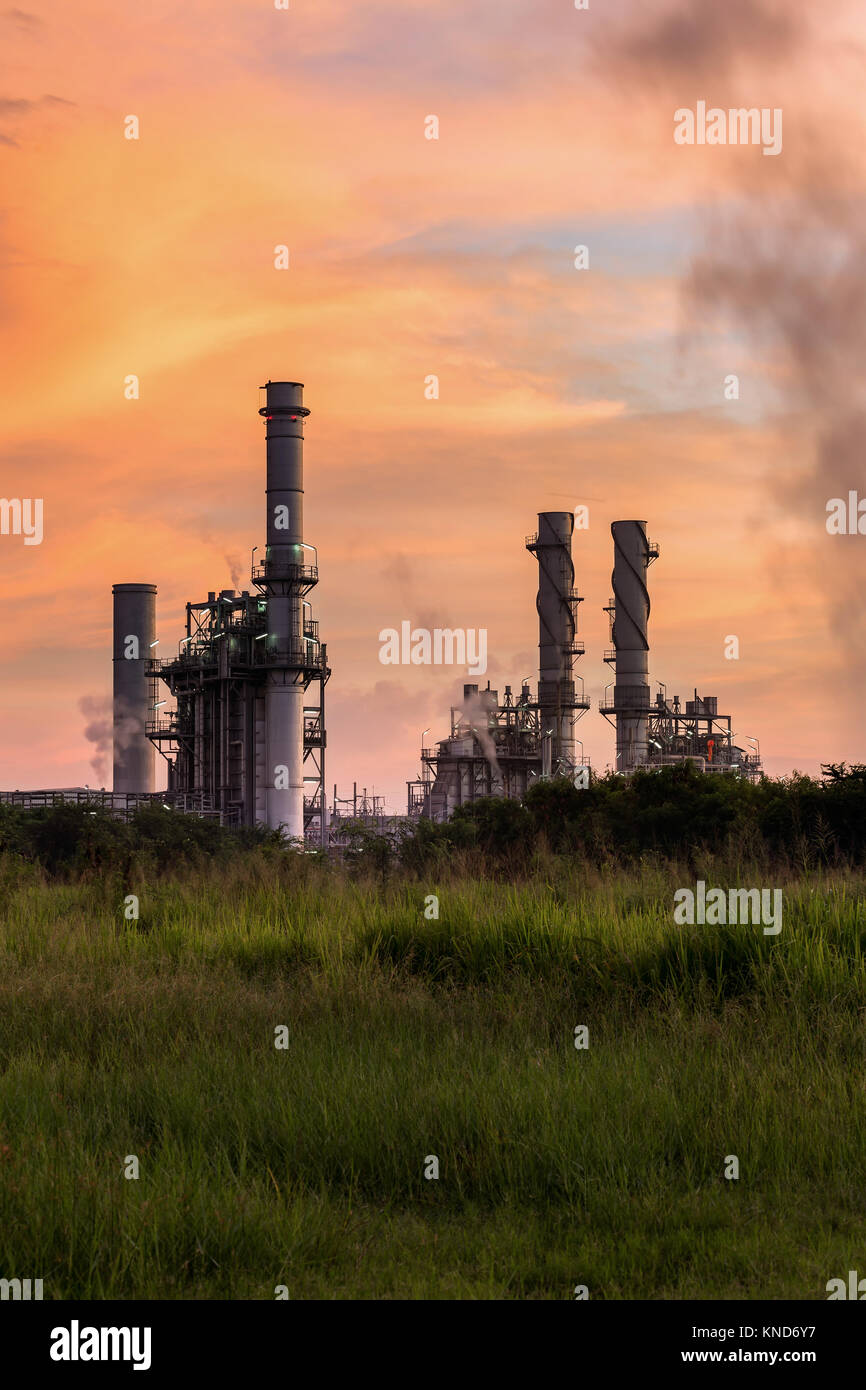 Gas turbine electrical power plant(sunset Stock Photo - Alamy