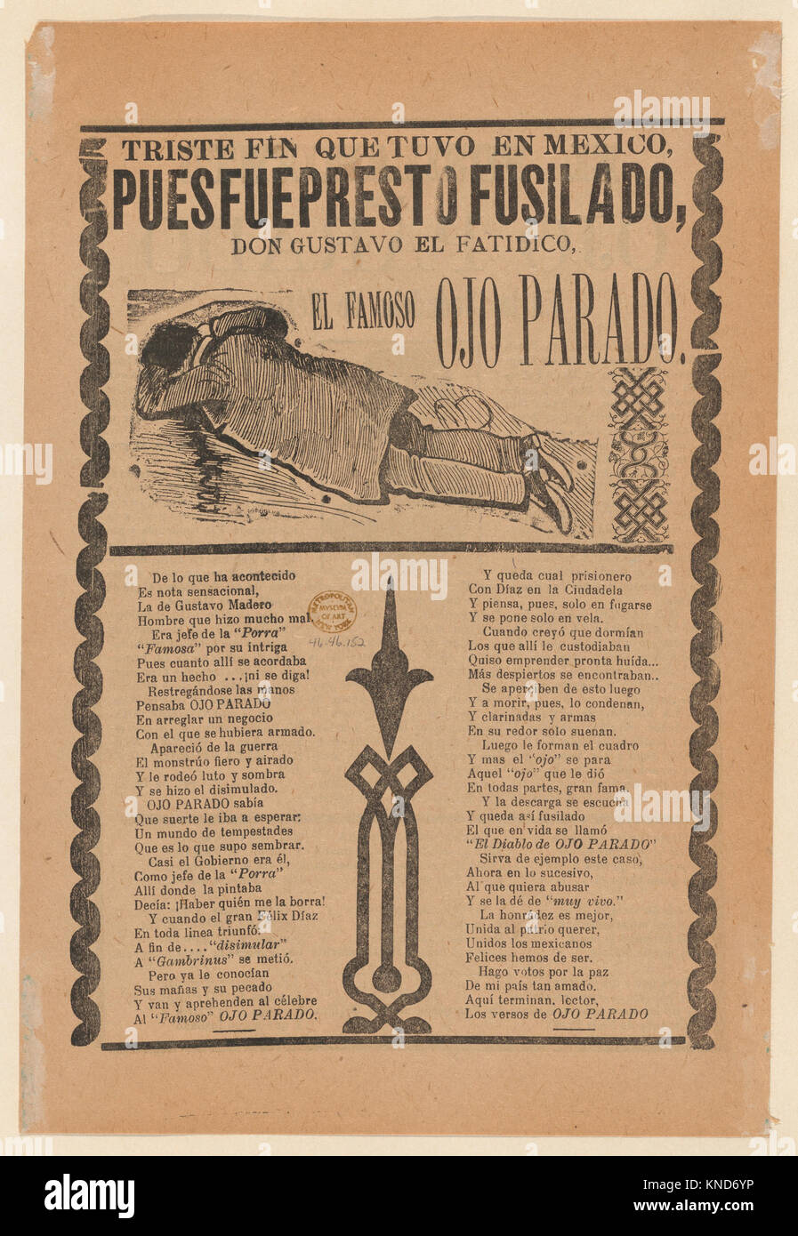 This broadsheet by José Guadalupe Posada depicts the execution of ...