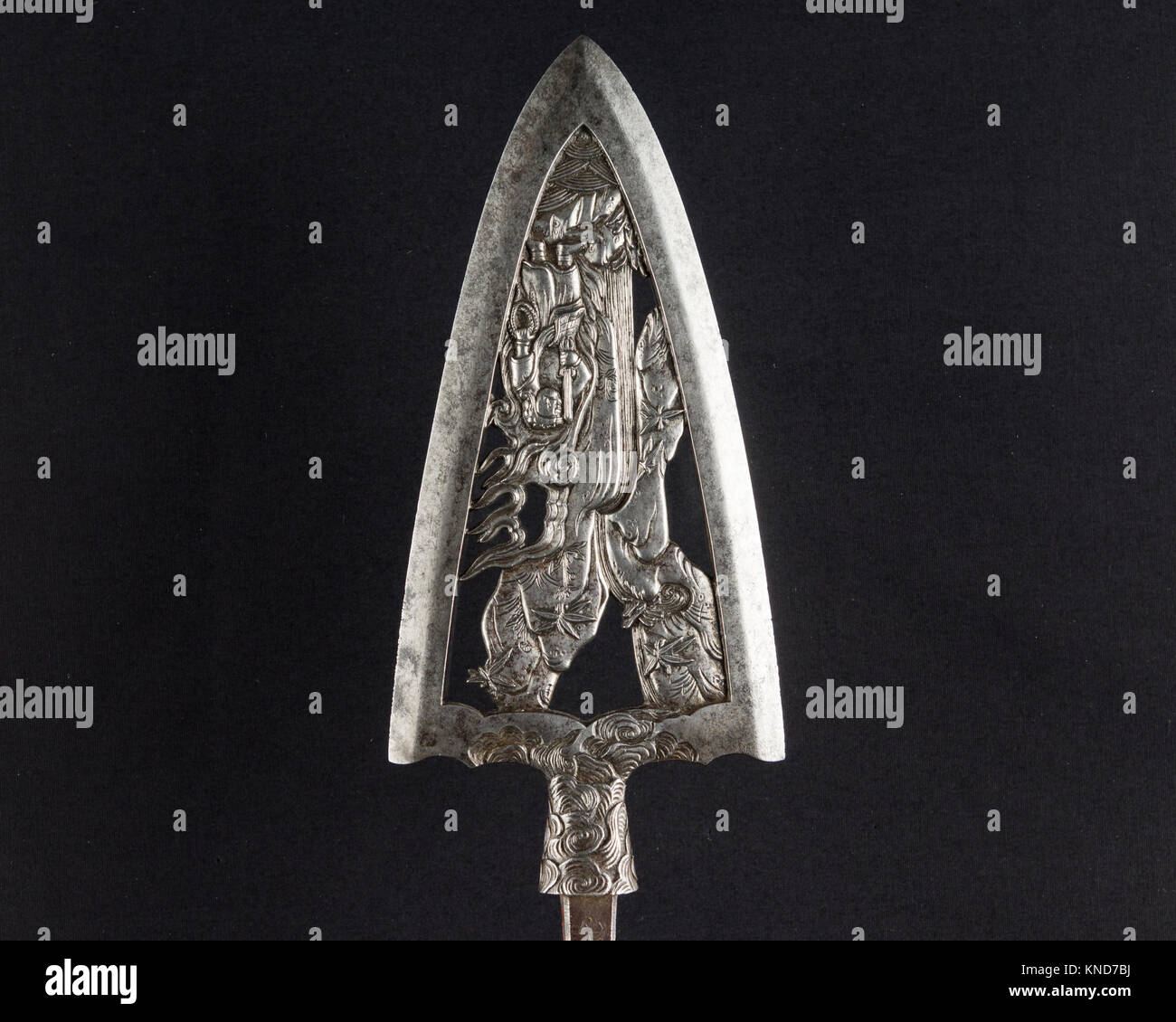 The 18th-century Japanese ceremonial arrowhead (Yanone), steel, August ...