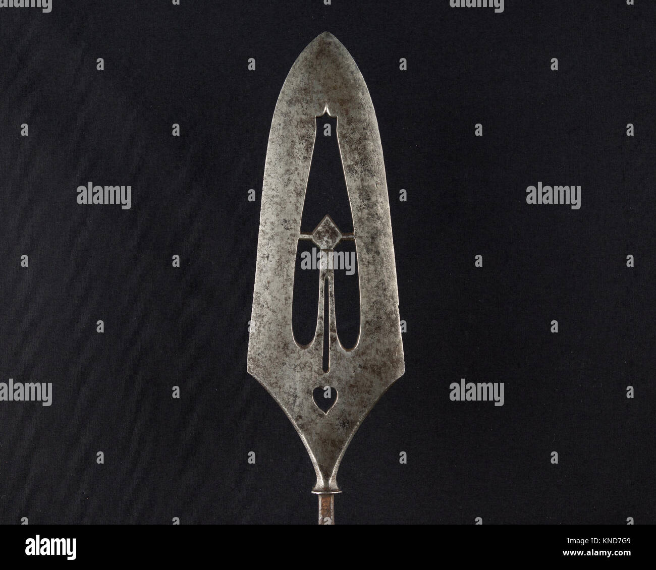 A steel arrowhead from the 18th century, used in traditional archery ...