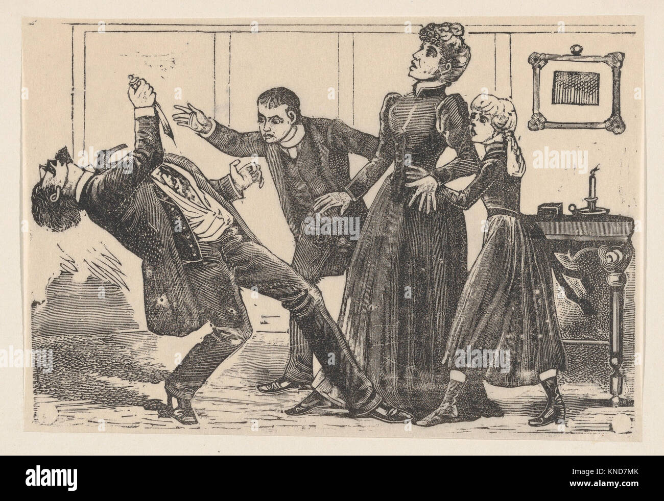 This dramatic scene captures the intense moment of a man falling ...