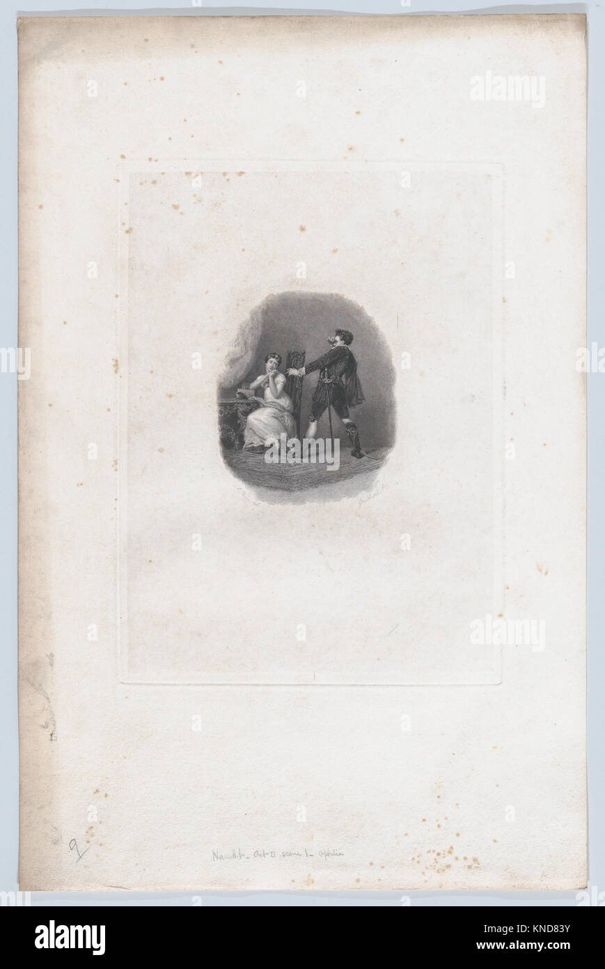 This engraving, inspired by Shakespeare's *Hamlet*, portrays the iconic ...