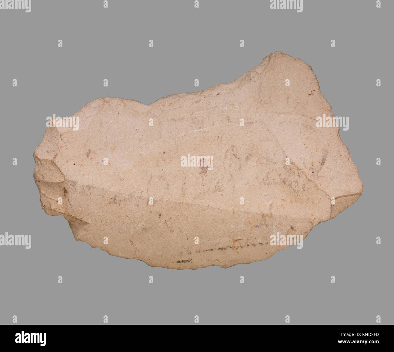 This hieratic ostracon features ancient Egyptian text, demonstrating ...