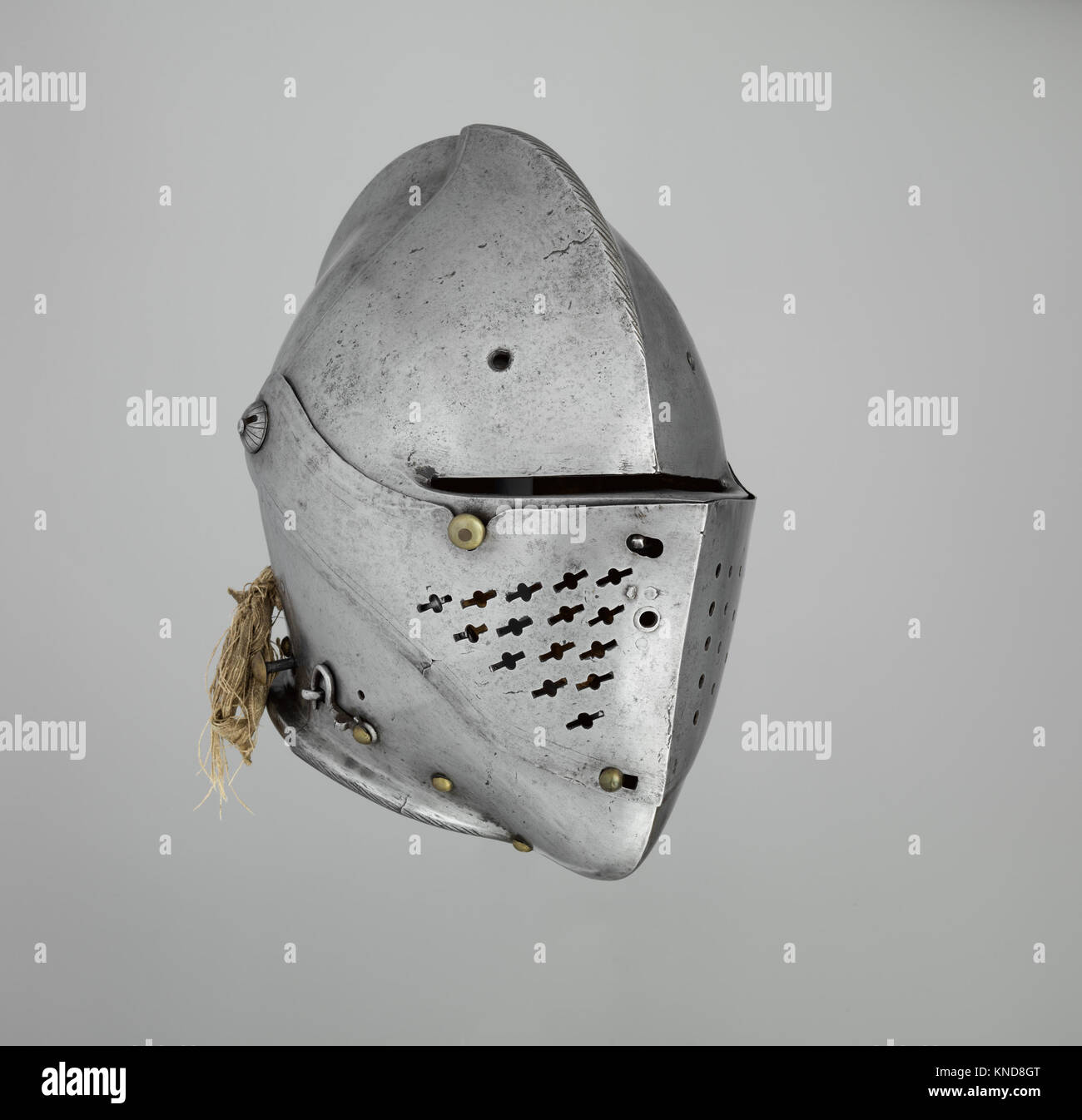 This close helmet was designed for use in tournaments, offering both ...