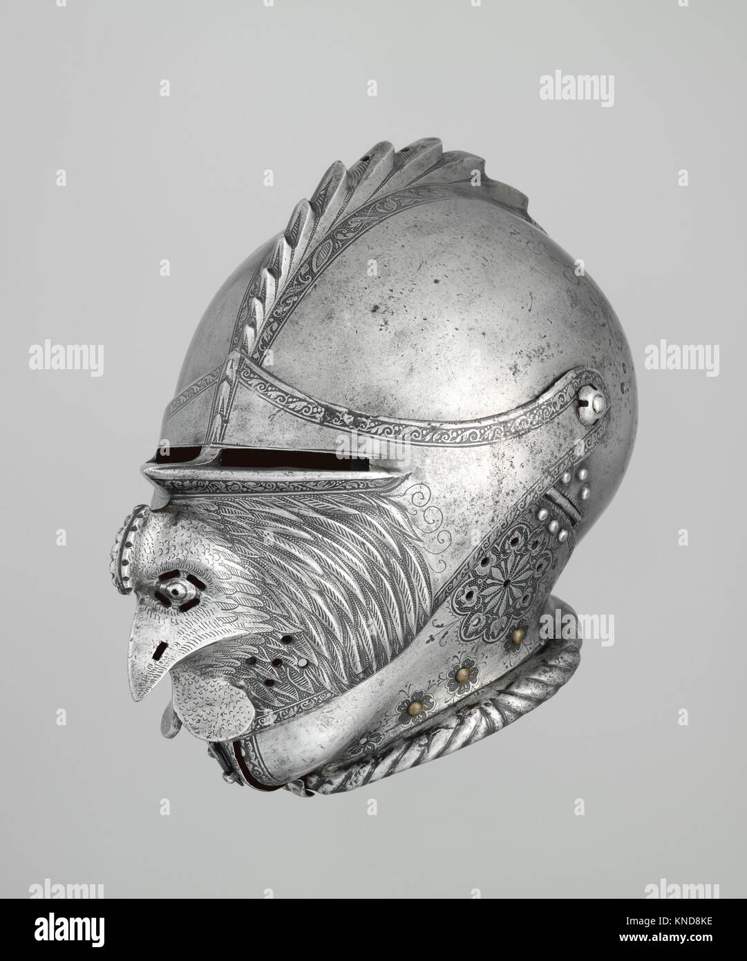 This armet, a type of helmet with a visor in the form of a rooster ...