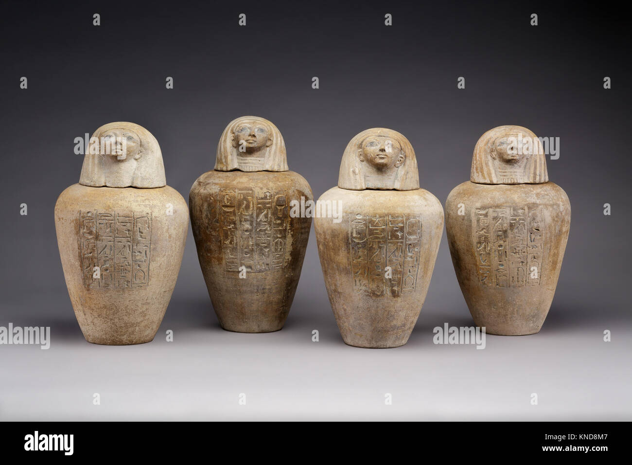 This ancient Egyptian canopic jar, linked to Ruiu, was used to store ...