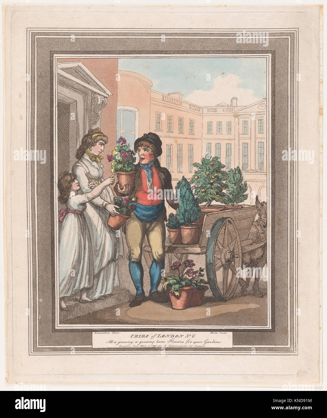 This print from the series 'Cries of London' captures a scene of street ...