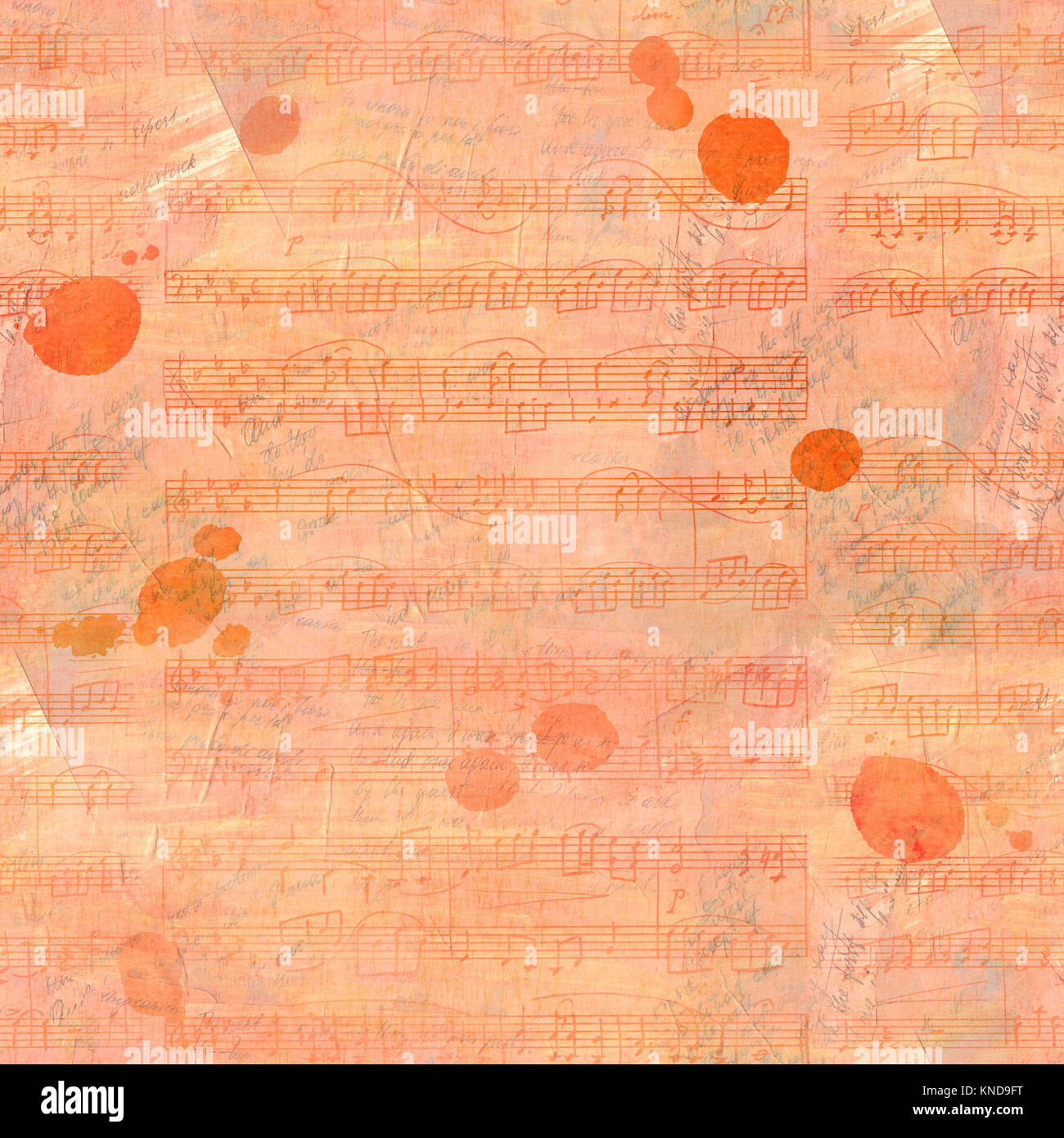 Seamless background pattern with sheet music and faded texts Stock ...