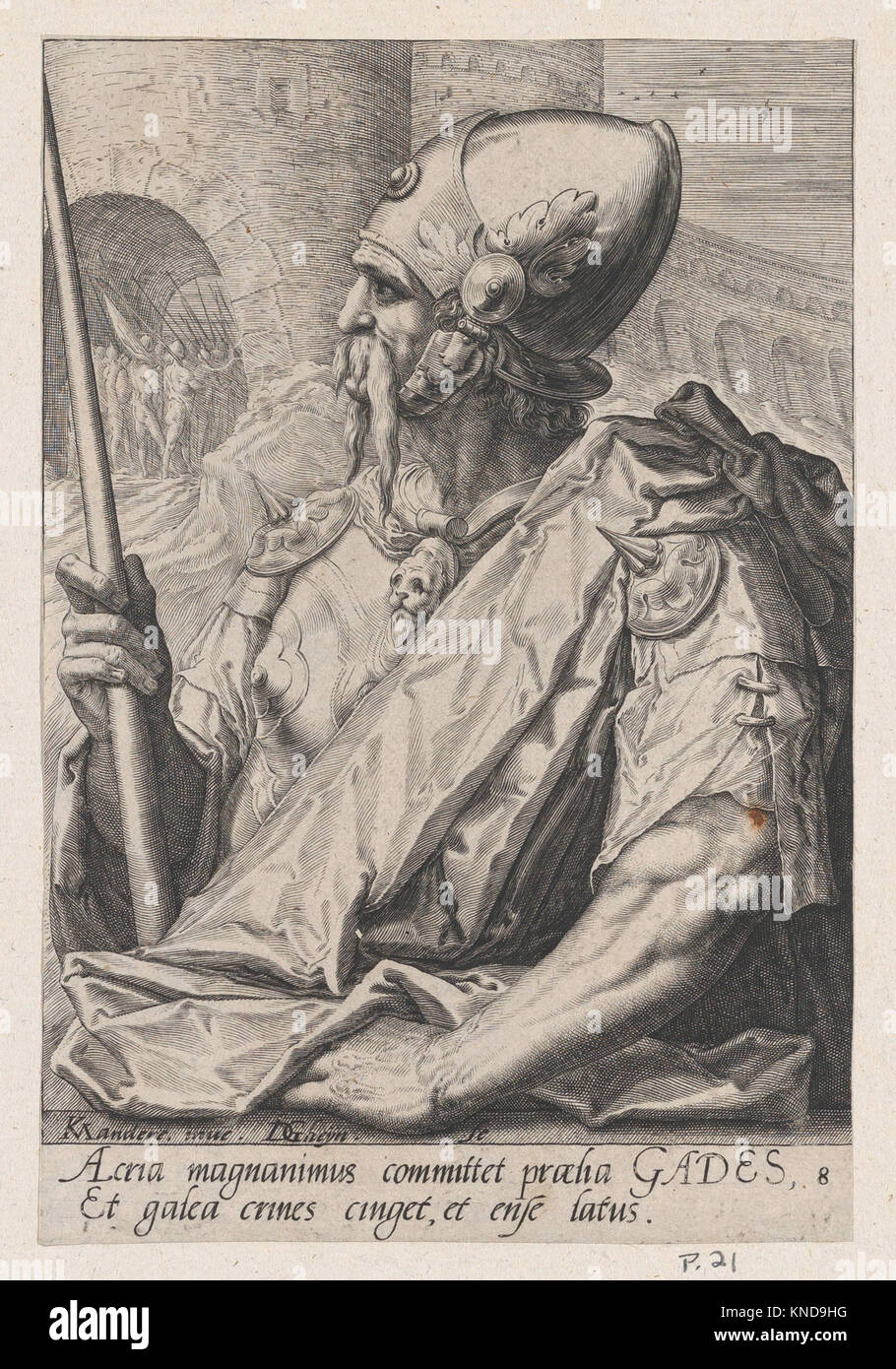 This artwork depicts Gad, one of the Twelve Sons of Jacob, from the ...