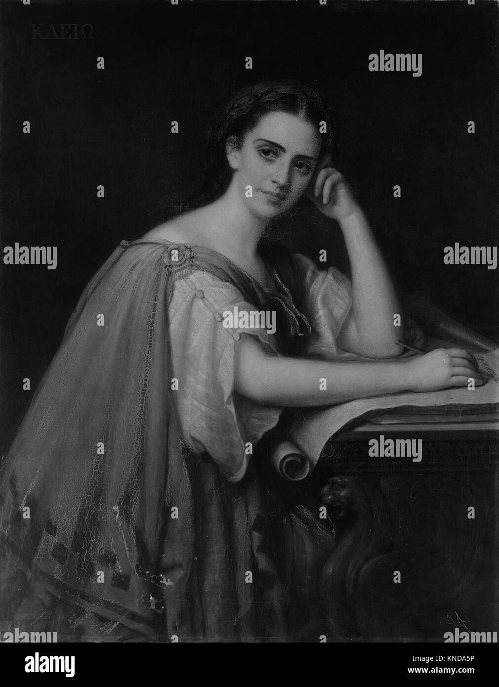 Clio, the muse of history in Greek mythology, is depicted in this work ...