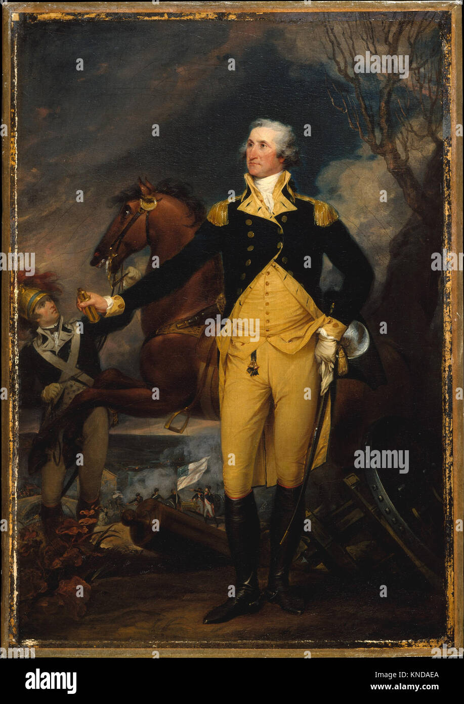 This portrait of George Washington shows him on the eve of the Battle ...