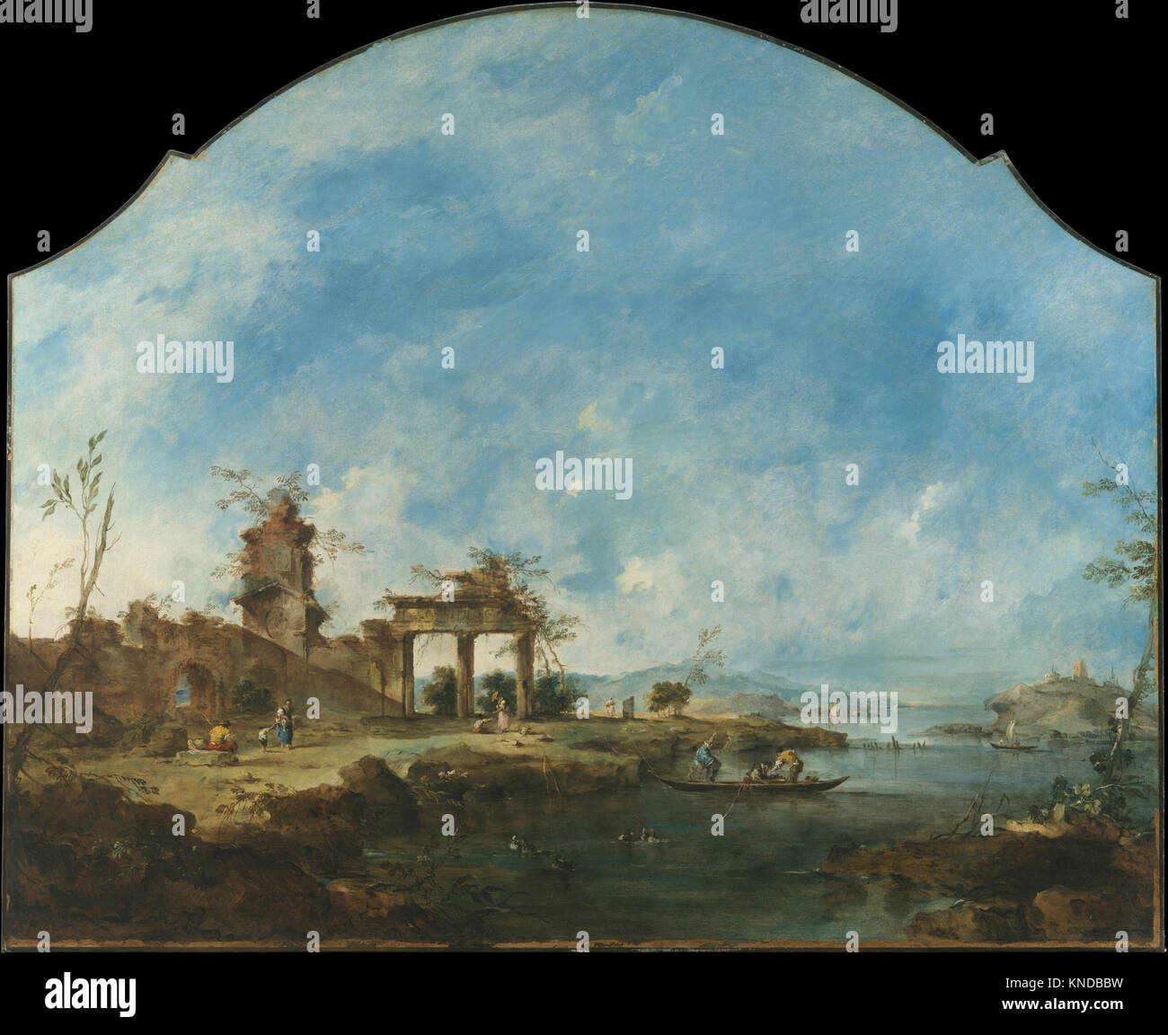 Fantastic Landscape oil painting by Italian painter Francesco Guardi ...