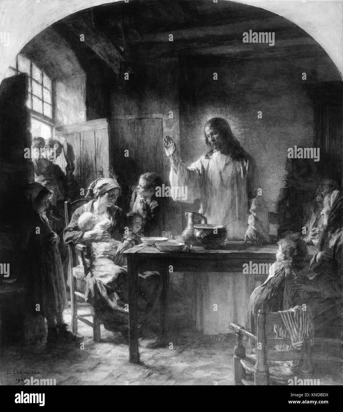 Among the Humble, painting by French artist Léon-Augustin Lhermitte ...