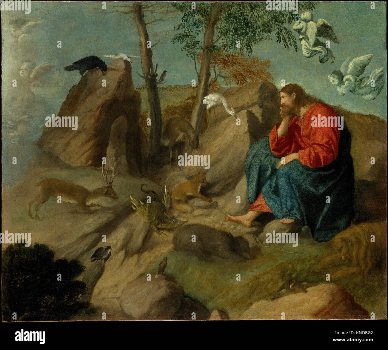 Jesus in the wilderness painting hi-res stock photography and images ...