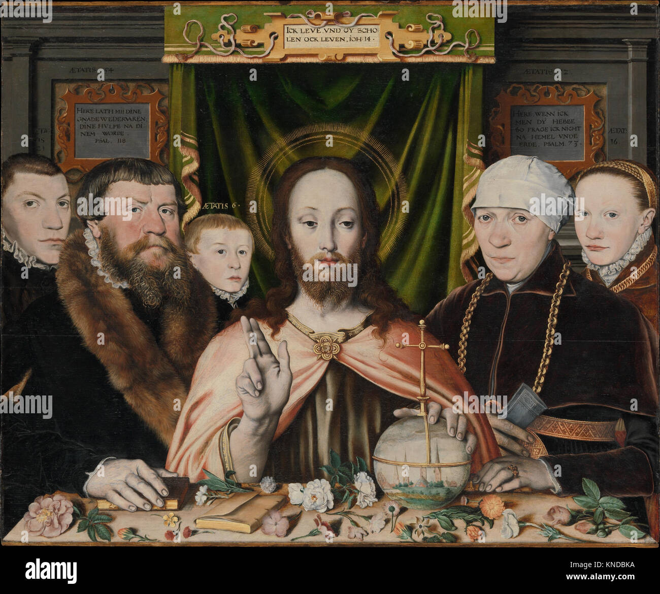 Christ Blessing, Surrounded by a Donor Family Stock Photo - Alamy