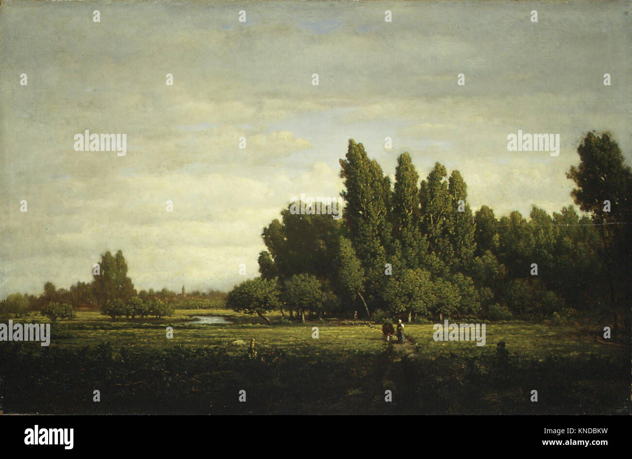 A Meadow Bordered by Trees oil painting by Théodore Rousseau (1810-1867 ...