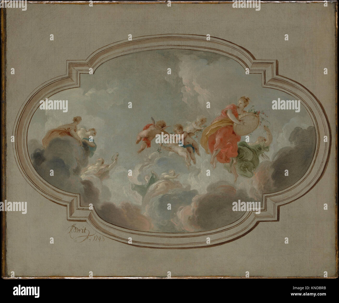 This artwork depicts Flora and Zephyr, highlighting classical mythology ...