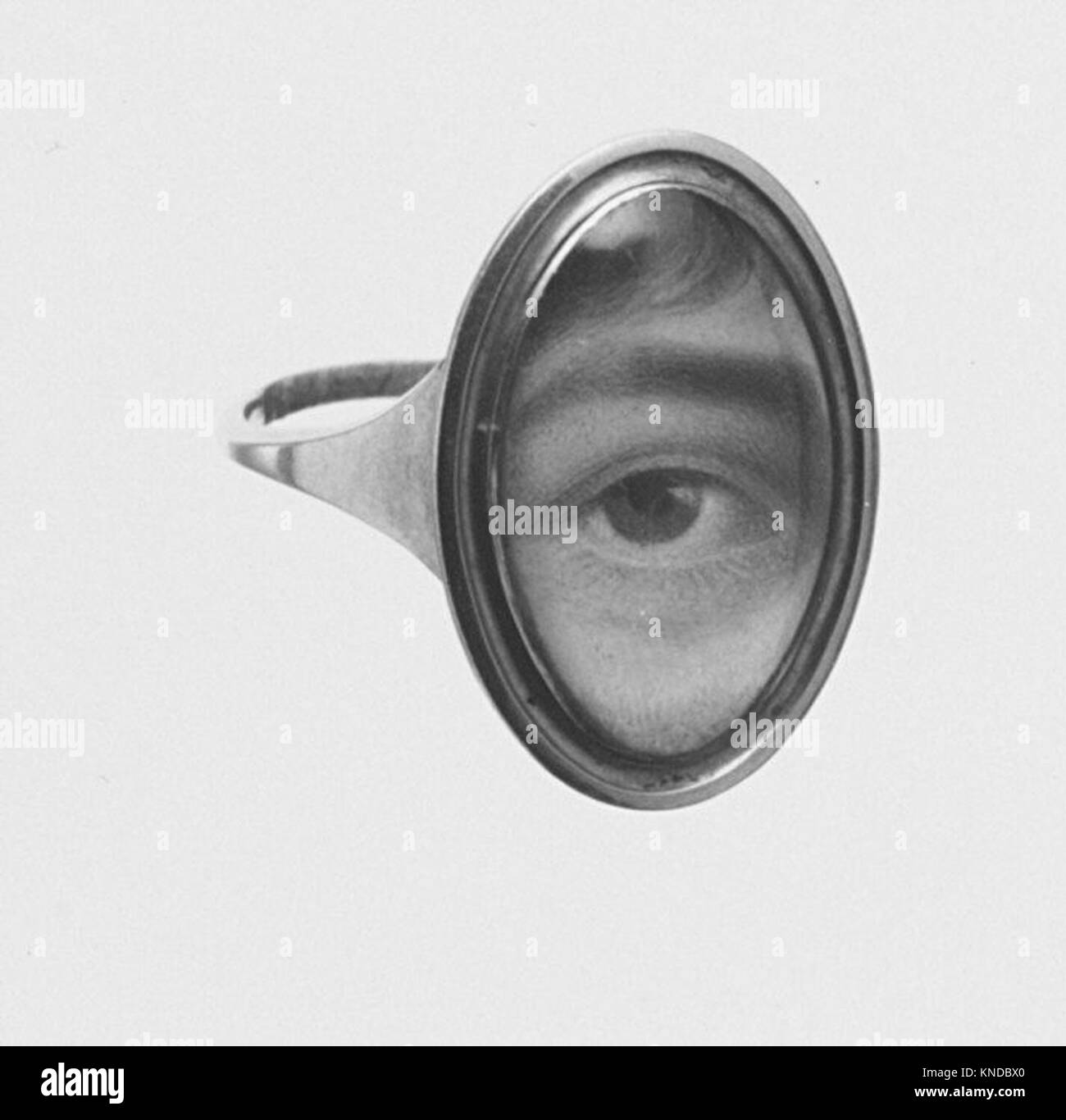 This small-scale miniature eye portrait emphasizes precise ...