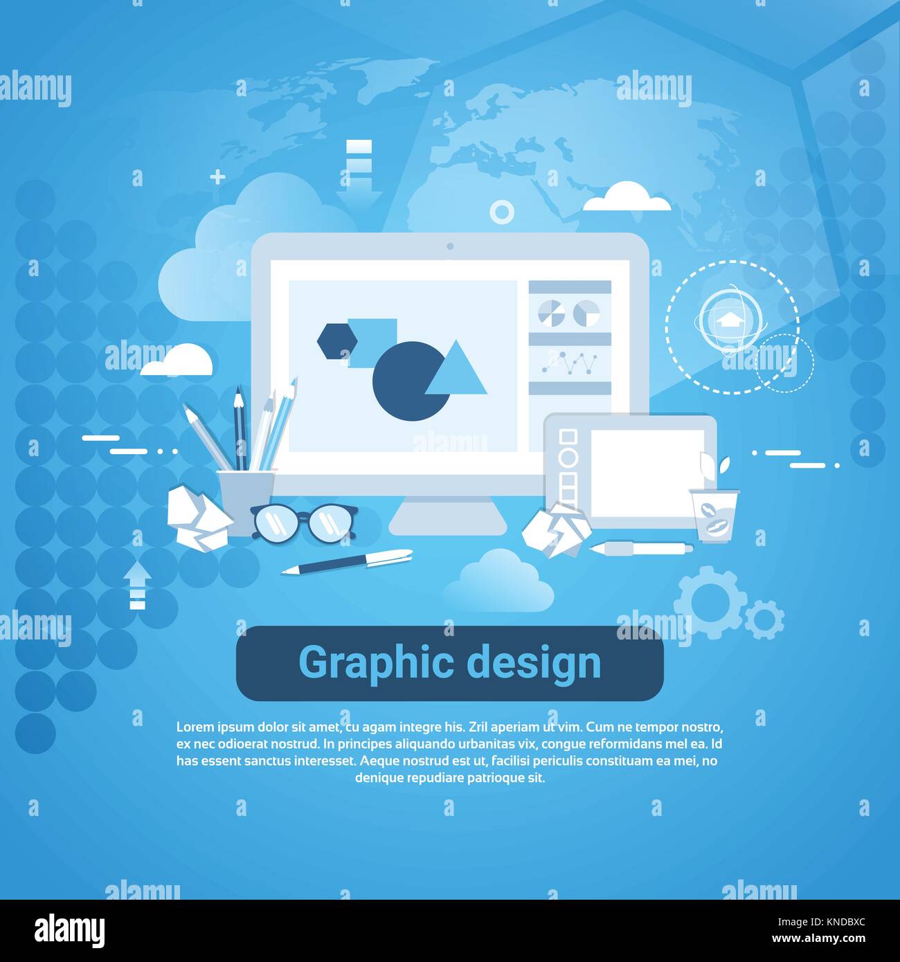 Graphic Design Web Development Template Banner With Copy Space Stock ...