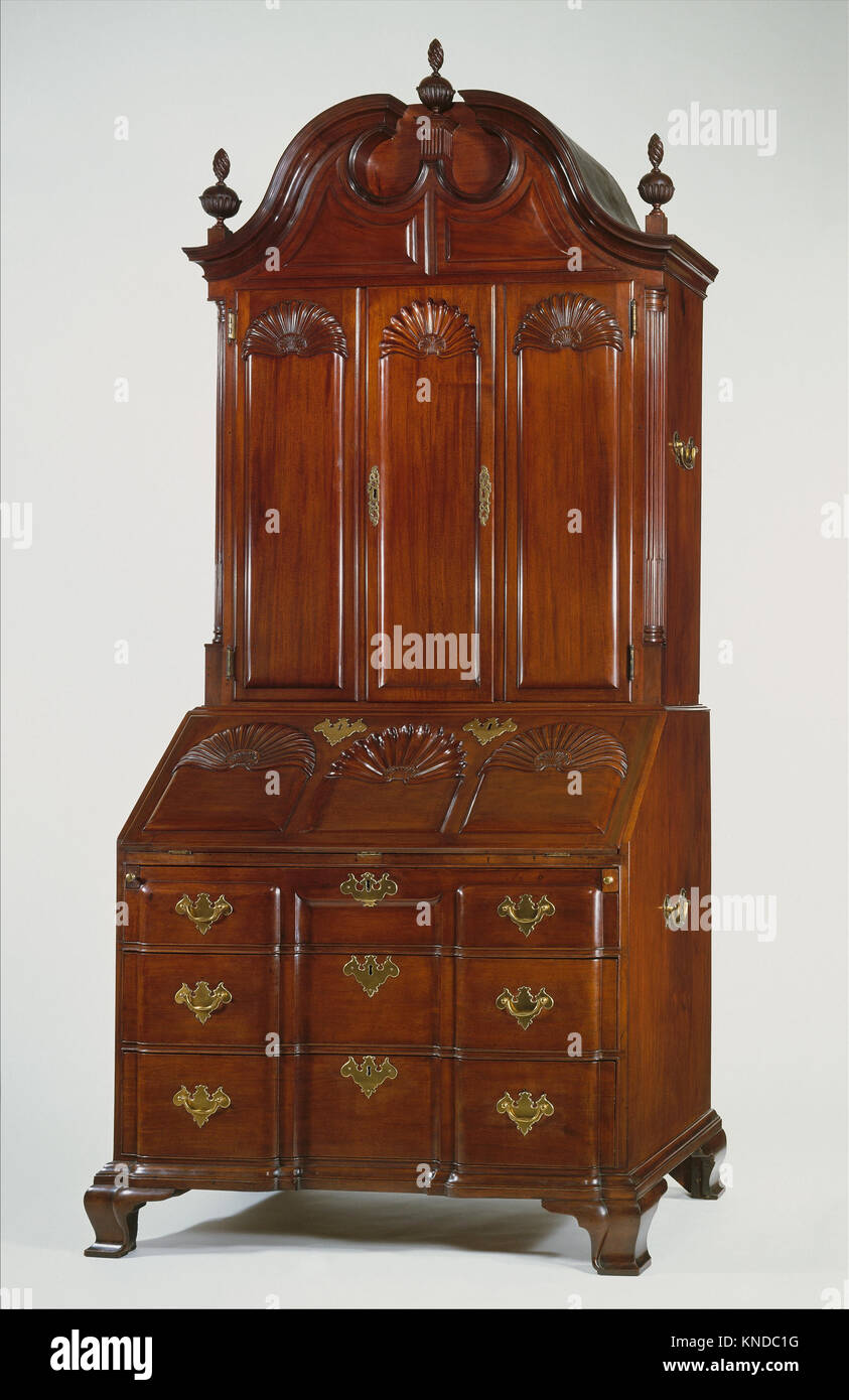 This desk and bookcase set represents functional furniture from a ...