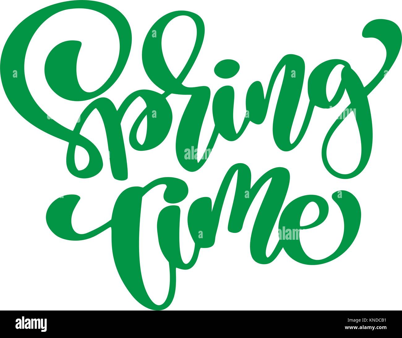 Spring Time. Hand drawn calligraphy and brush pen lettering. design for ...
