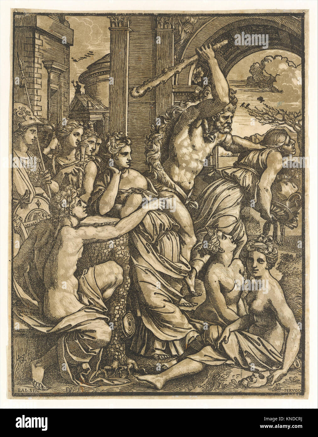 This artwork depicts the mythological scene of Hercules chasing Avarice ...