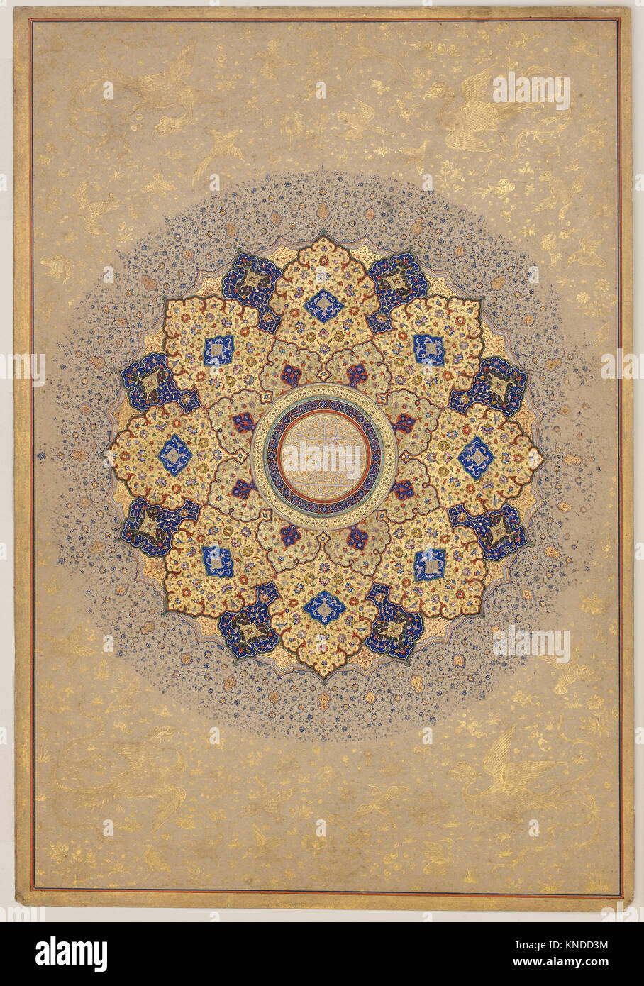 This folio from the Shah Jahan Album features a rosette bearing the ...