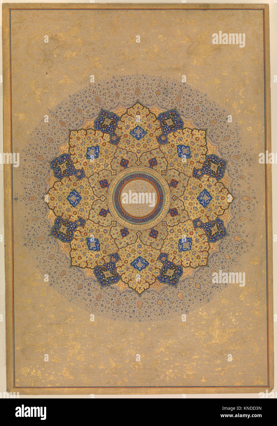 A folio with a rosette showing the names and titles of Shah Jahan ...