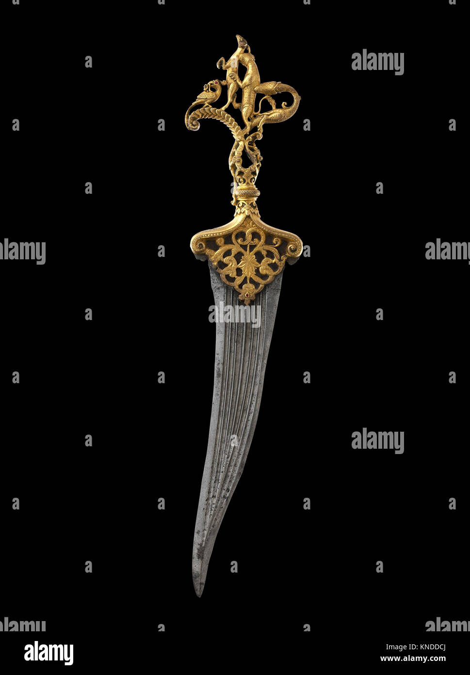 This dagger features a zoomorphic hilt, where the handle is designed in ...