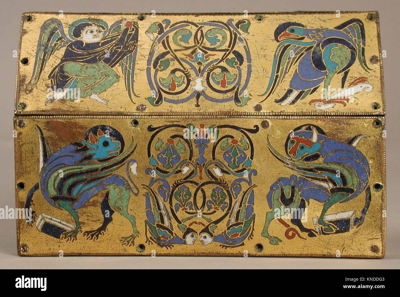 Chasse of Champagnat, French, circa 1150. Copper with engraved and gilt ...