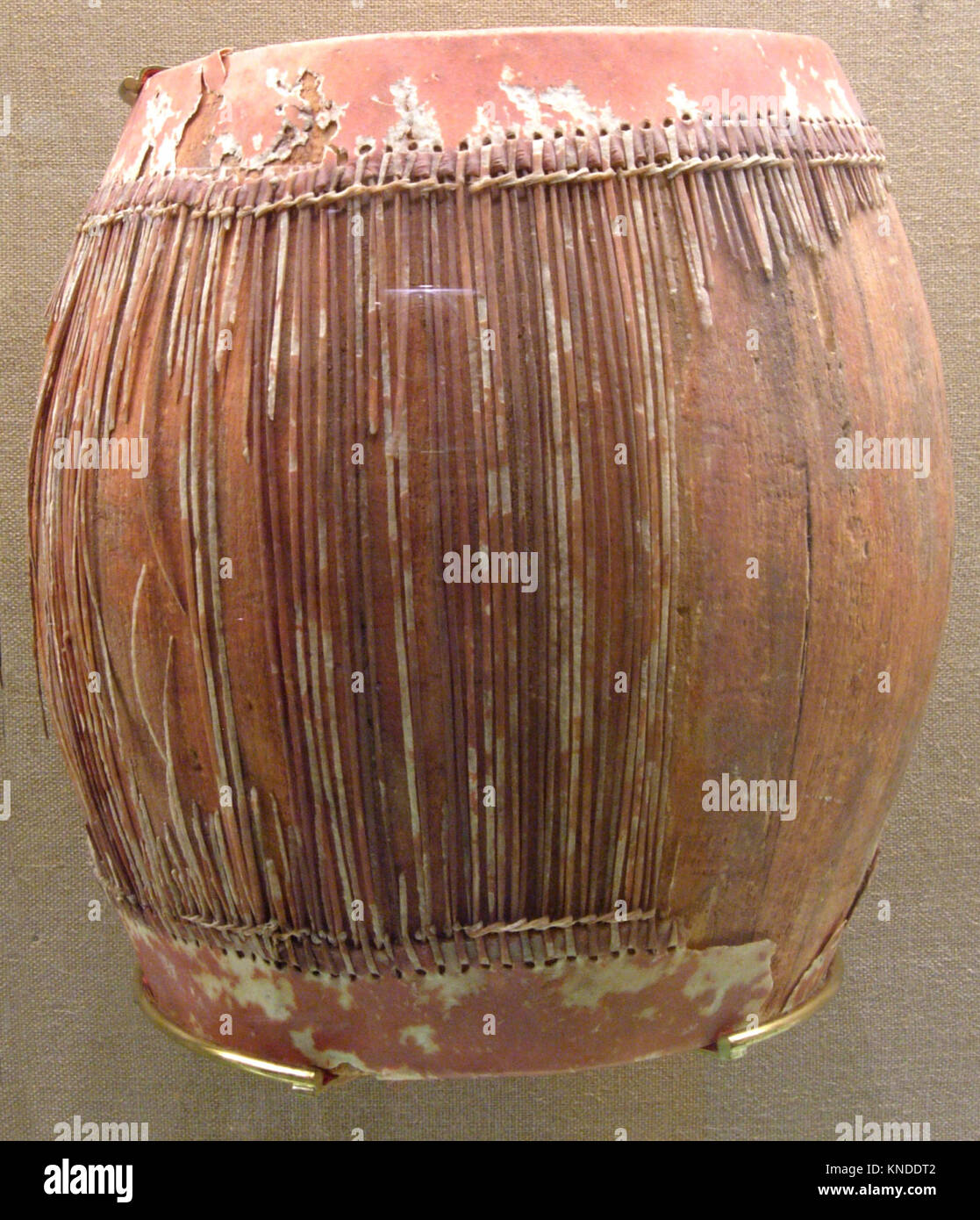This drum is a historical percussion instrument, used for ceremonial or musical purposes. It ...