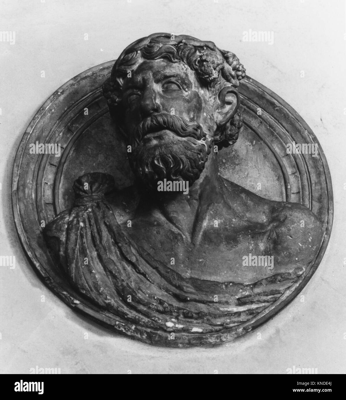 This bust depicts a wild man or rustic figure, illustrating facial ...