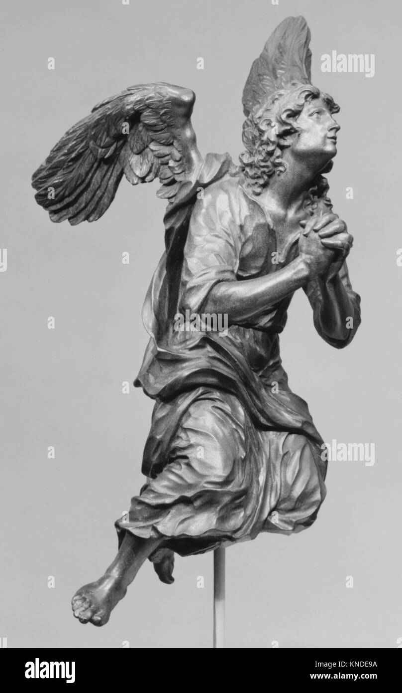 This angel sculpture, cataloged as MET 207508, is part of a pair. Its ...
