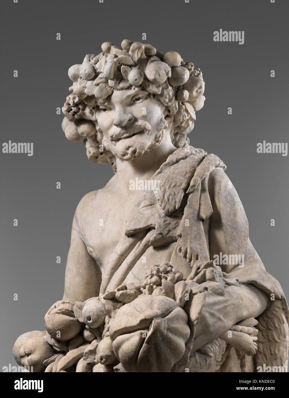 This piece, part of a pair, portrays the figure of Priapus in an ...