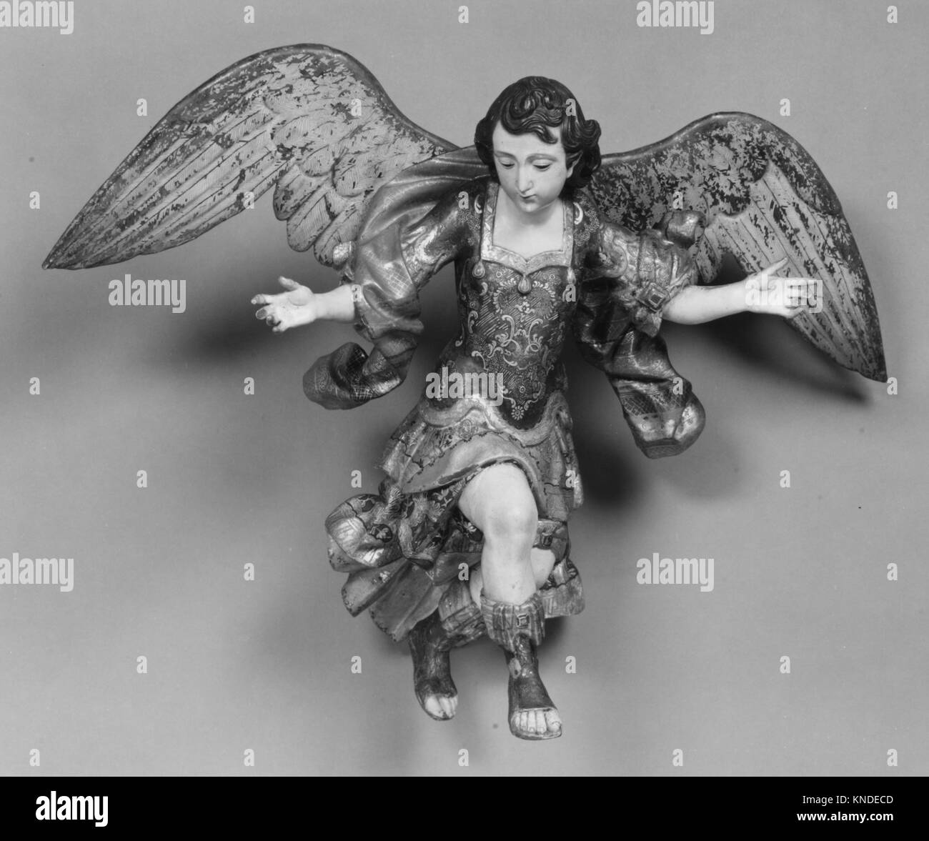 This figure of an angel, part of a nativity scene, reflects the ...