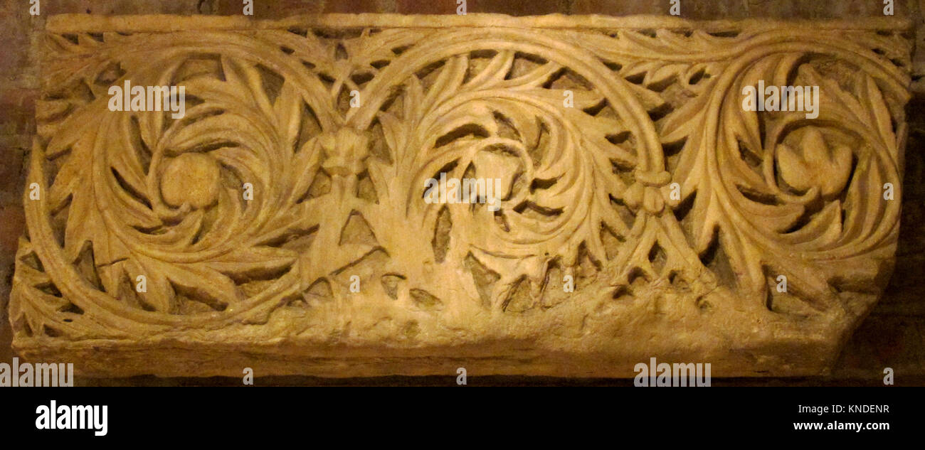 This frieze fragment with acanthus leaves, fruit, and flowers ...