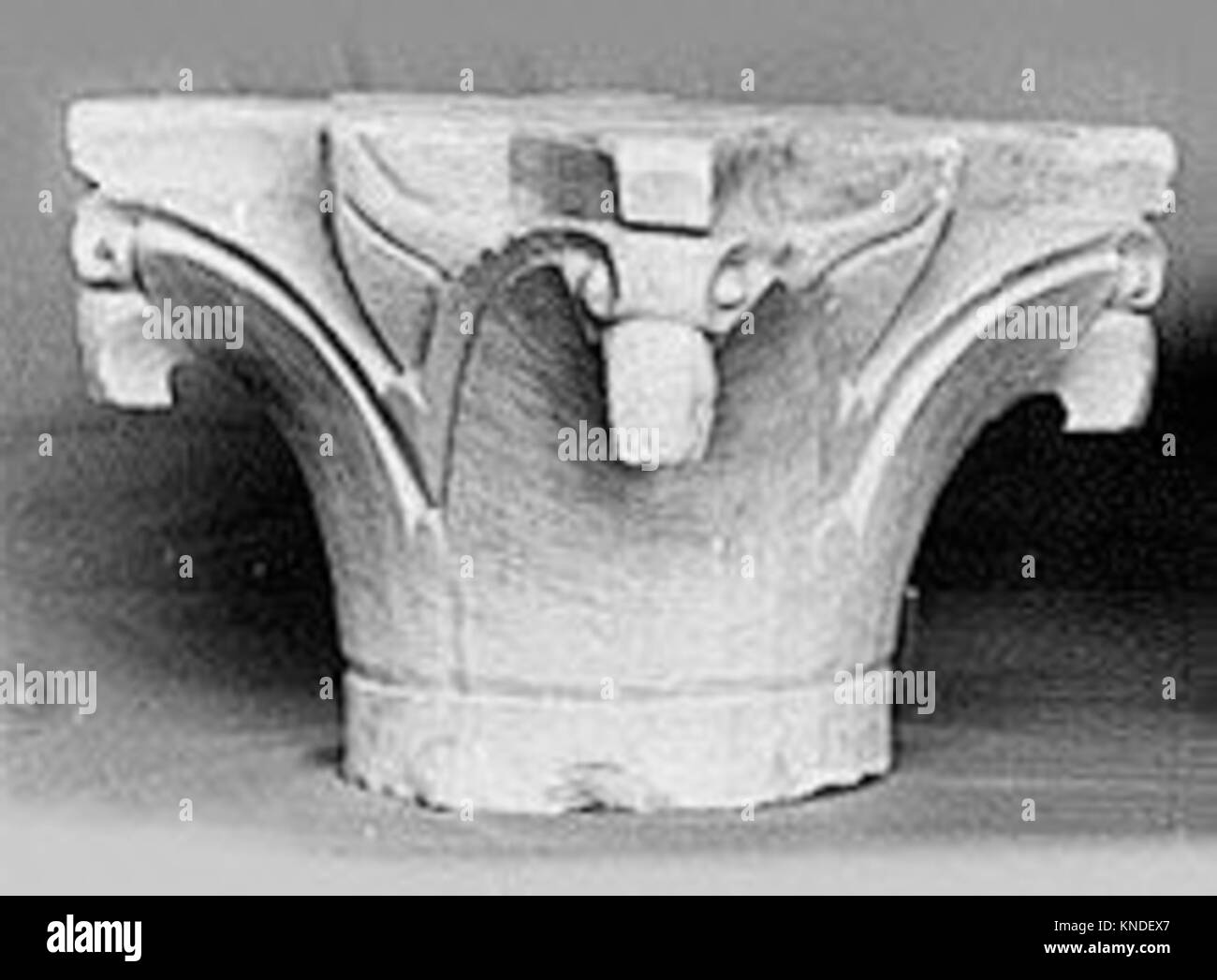 A capital from an ancient column, showcasing the architectural detail ...
