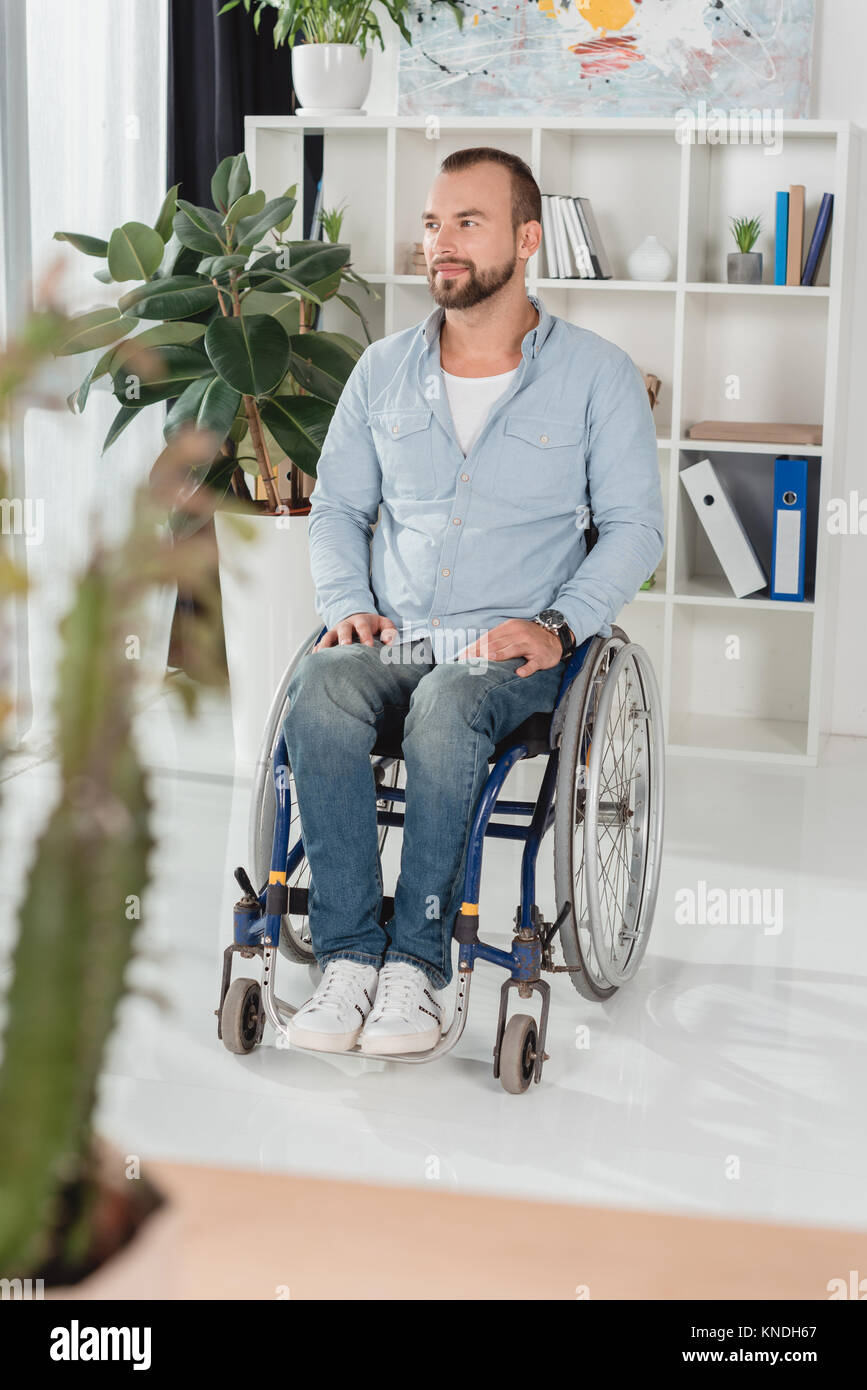 disabled man on wheelchair Stock Photo - Alamy